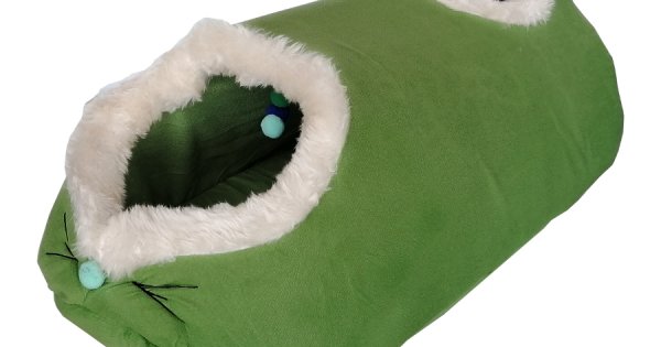 Flipper Tay Tüyü Kedi Oyun Tünel Yatağı 30 x 75 cm Yeşil